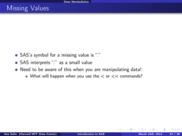 Introduction to SAS | PDF