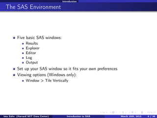 Introduction to SAS | PDF