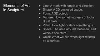 Presentation for the Introduction to Sculpture for Middle School | PPTX