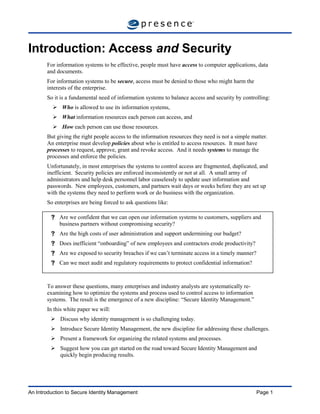 Intro To Secure Identity Management | PDF