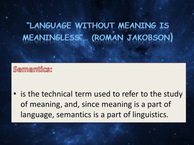 INTRODUCTION TO SEMANTIC | PPT