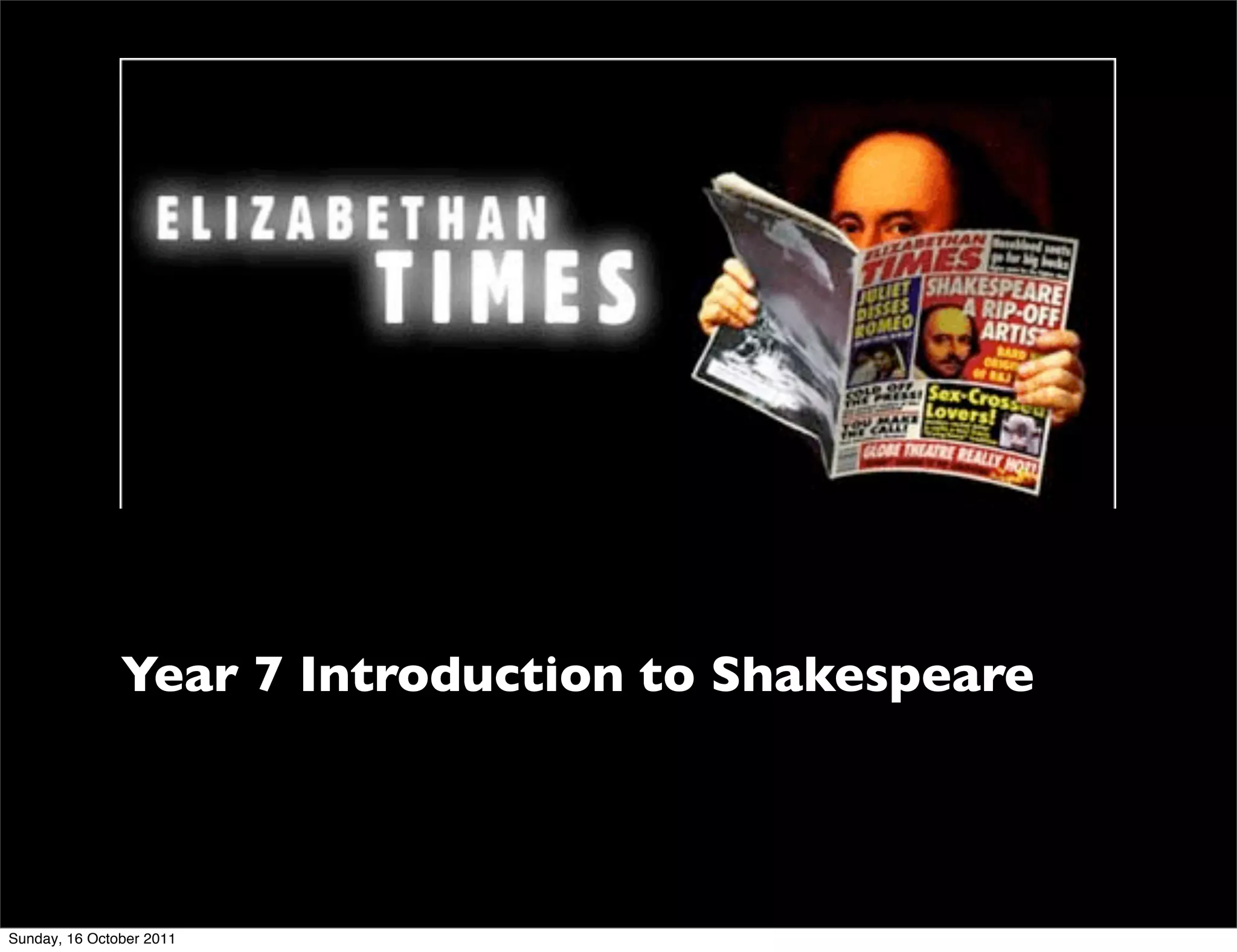 Intro to Shakespeare | PPT