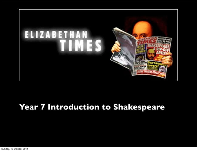 Intro to Shakespeare | PPT