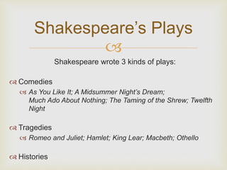 Intro to Shakespeare | PPTX
