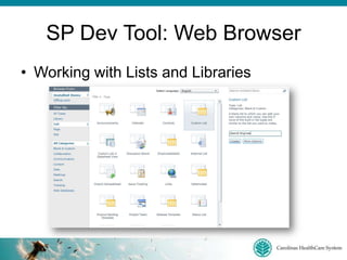 Introduction to SharePoint Developer | PPTX | Operating Systems | Computer Software and Applications