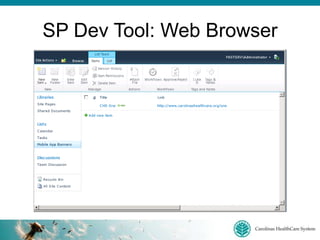 Introduction to SharePoint Developer | PPTX | Operating Systems | Computer Software and Applications