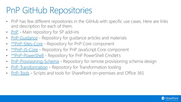 Introduction to SharePoint Patterns and Practices (PnP) | PPT