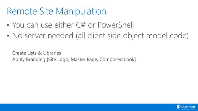 Introduction To Sharepoint Patterns And Practices Pnp Ppt