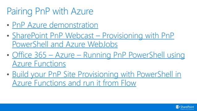 Introduction To Sharepoint Patterns And Practices Pnp Ppt