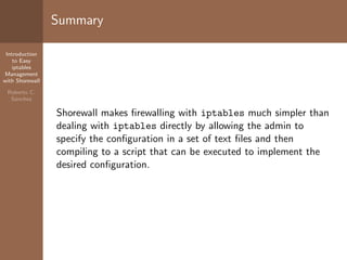 Intro to shorewall | PPT