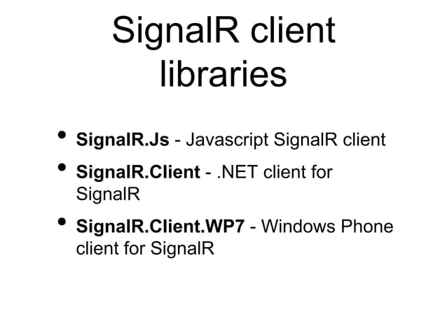 Introduction to SignalR | PPT