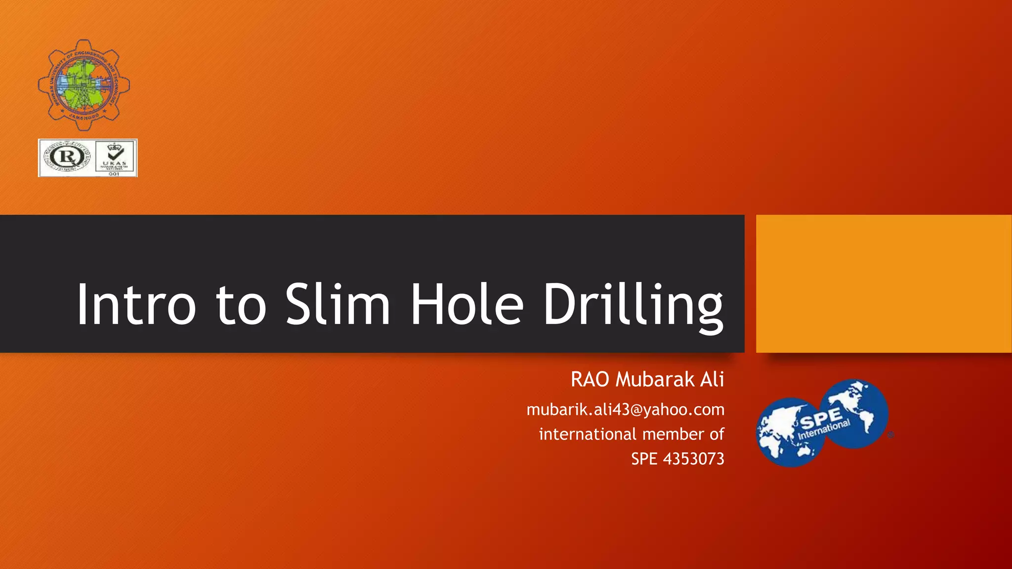 introduction to slim hole drilling | PPTX