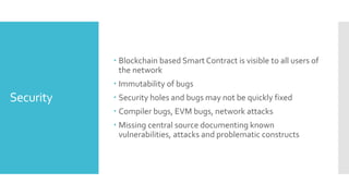 Intro to Smart Contracts | PPT