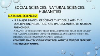 intro to social sciences presentation ppt. | PPTX