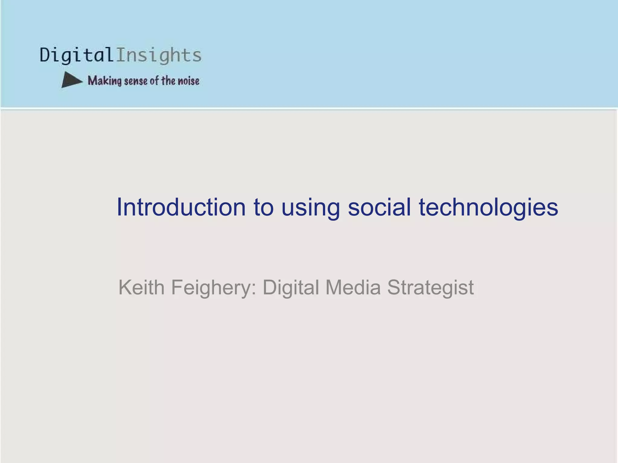 Introduction to Social Media Technologies | PPT