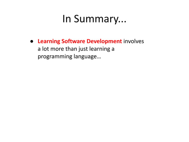 Intro to software development | PPTX | Programming Languages | Computing