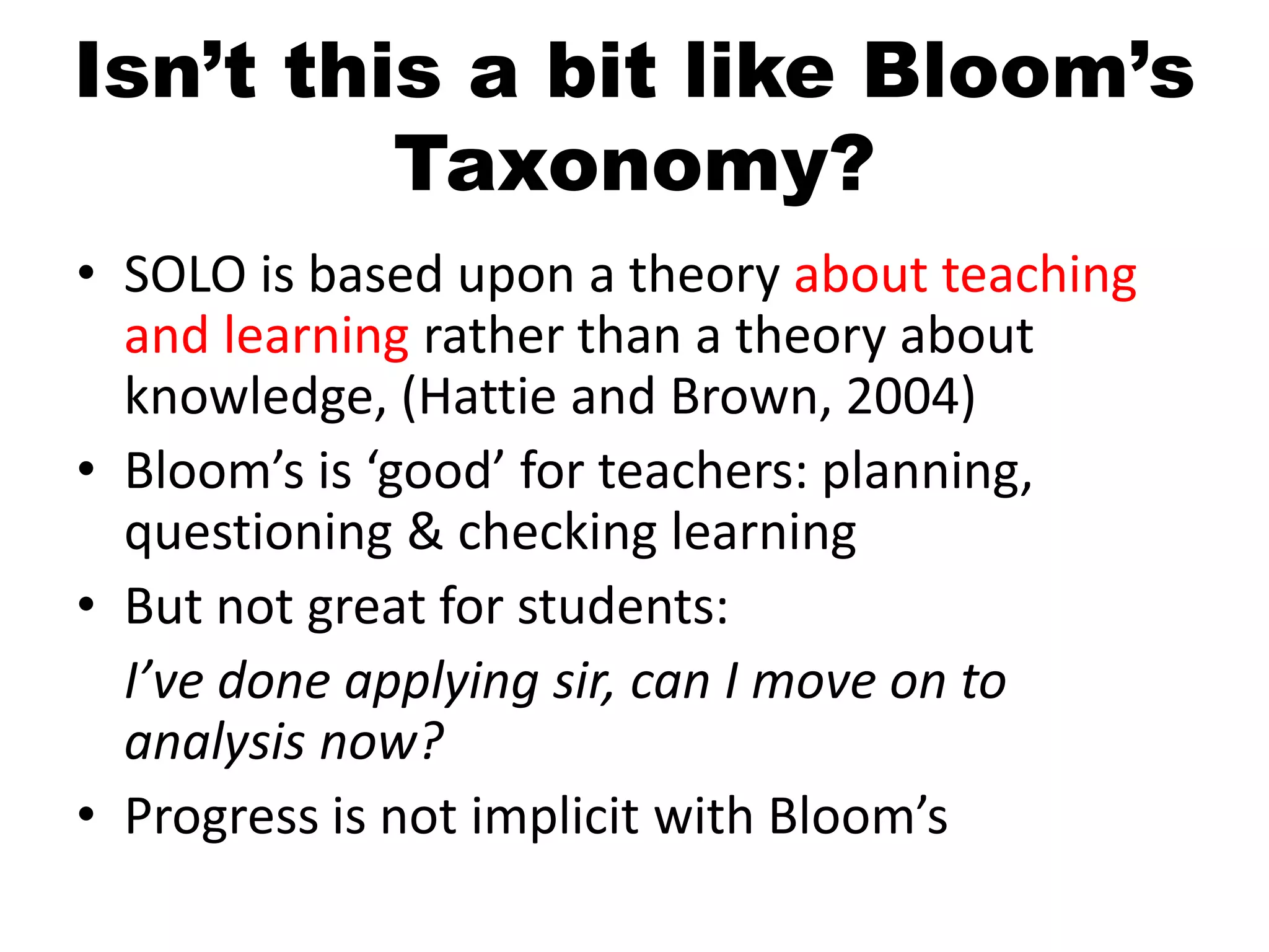 Introduction to SOLO taxonomy | PPTX