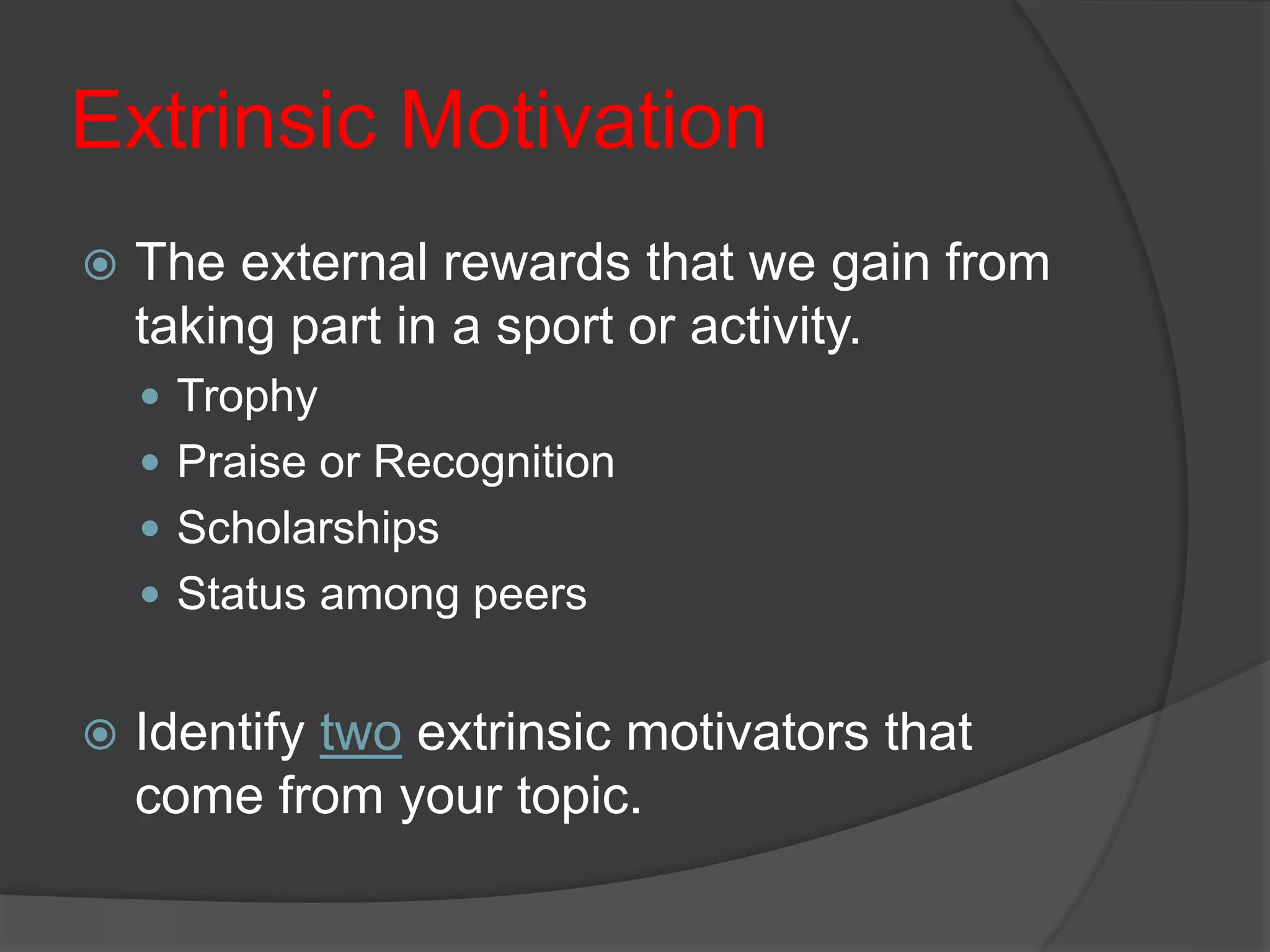 Intro to sports psychology, motivation, & goal setting | PPTX