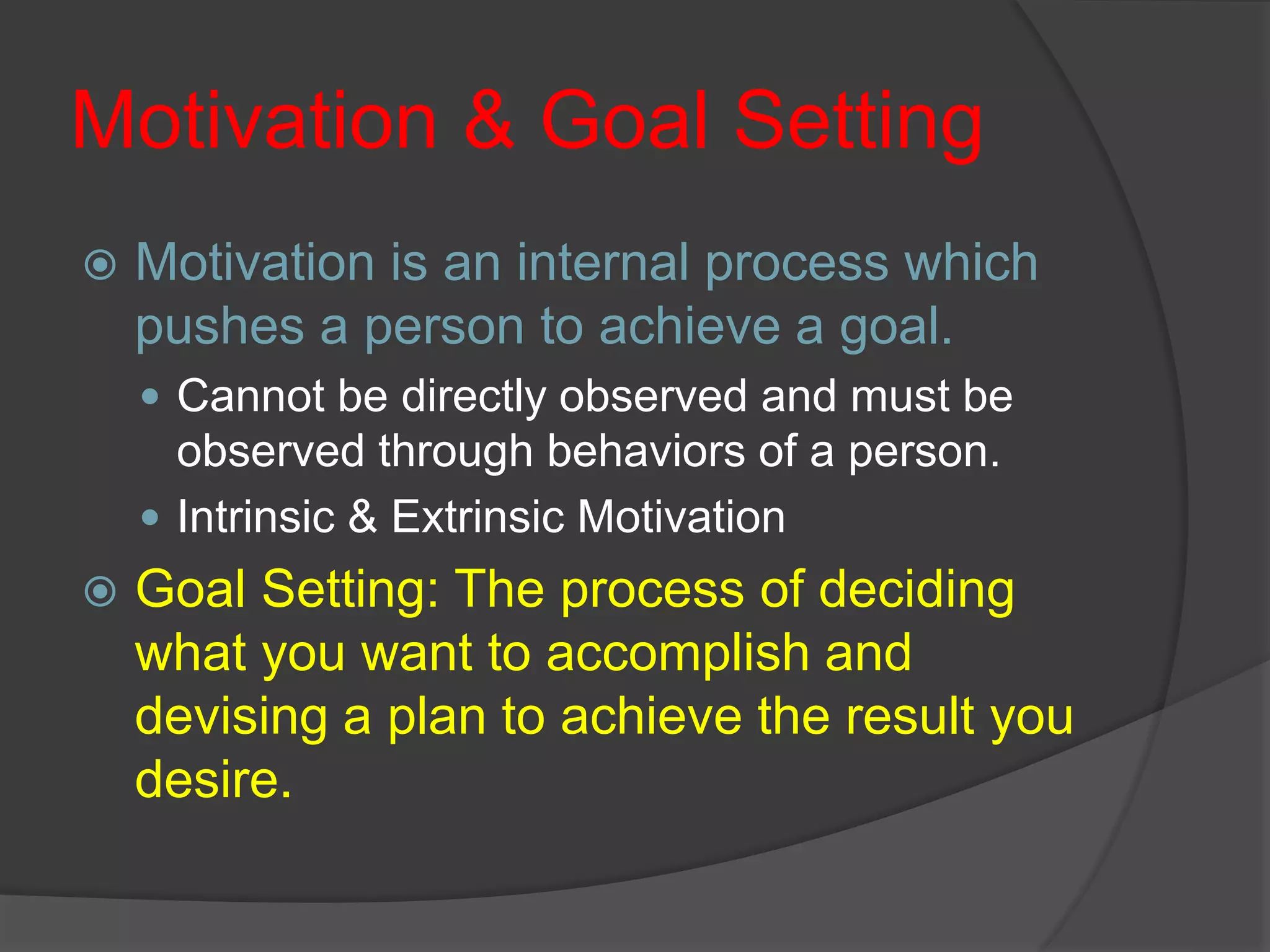Intro to sports psychology, motivation, & goal setting | PPTX