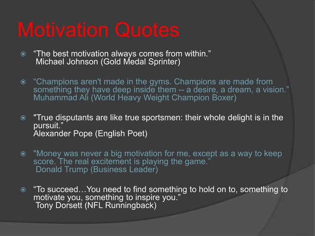 Intro to sports psychology, motivation, & goal setting | PPTX | Track ...