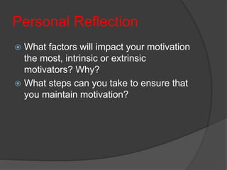 Intro to sports psychology, motivation, & goal setting | PPTX