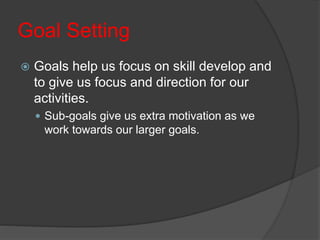 Intro to sports psychology, motivation, & goal setting | PPTX