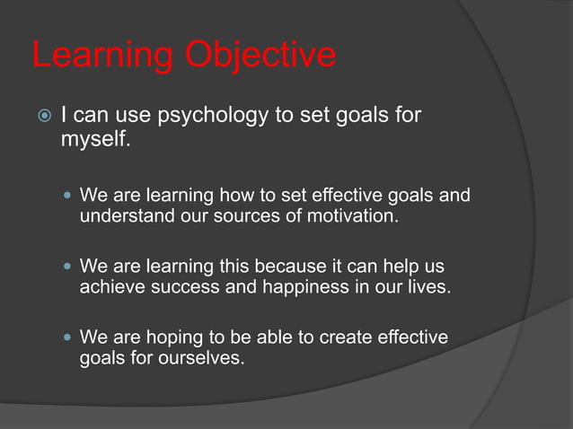 Intro to sports psychology, motivation, & goal setting | PPTX | Track ...