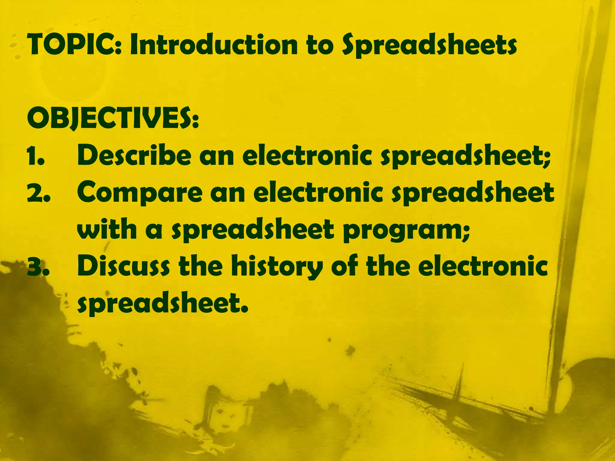 Intro to spreadsheet | PPTX