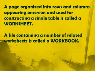 Intro to spreadsheet | PPTX