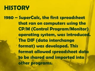 Intro to spreadsheet | PPTX