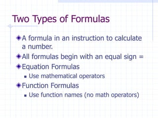 IntrotoSpreadsheets.ppt | Free Download