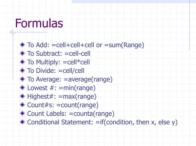 IntrotoSpreadsheets.ppt | Free Download