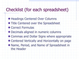 IntrotoSpreadsheets.ppt | Free Download
