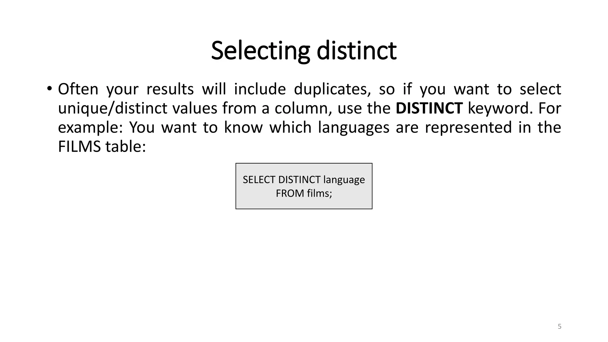 Introduction to SQL | PPTX