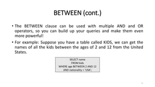 Introduction to SQL | PPTX