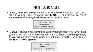 Introduction to SQL | PPTX