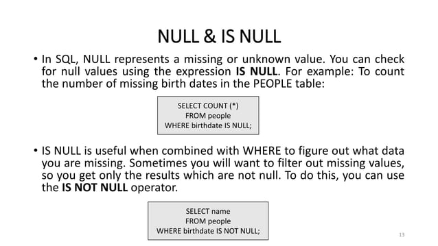 Introduction to SQL | PPTX | Databases | Computer Software and Applications