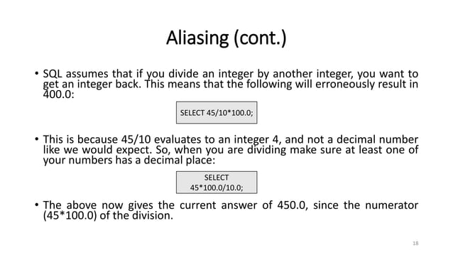 Introduction to SQL | PPTX | Databases | Computer Software and Applications