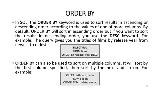 Introduction to SQL | PPTX | Databases | Computer Software and Applications