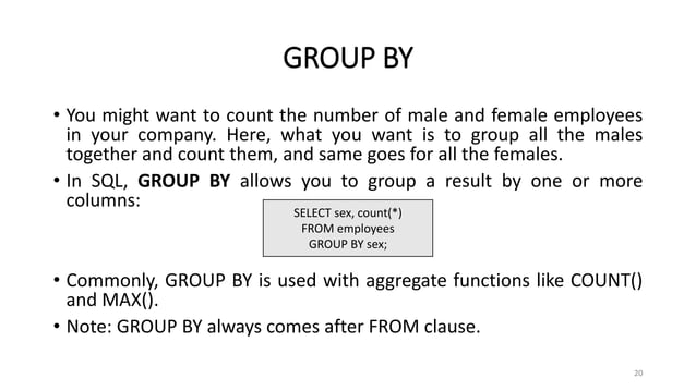 Introduction to SQL | PPTX | Databases | Computer Software and Applications