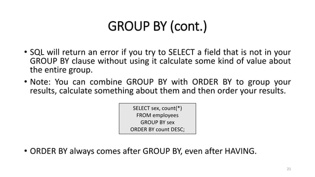 Introduction to SQL | PPTX | Databases | Computer Software and Applications