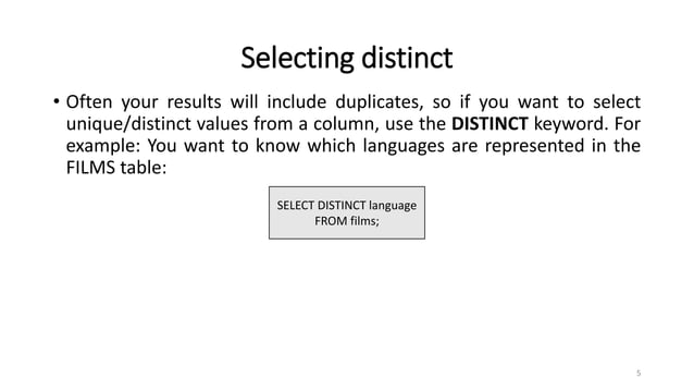 Introduction to SQL | PPTX | Databases | Computer Software and Applications