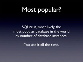 Introduction to SQLite: The Most Popular Database in the World | PPT