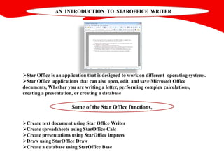 Introduction to Staroffice Writer - R.D.Sivakumar | PPTX
