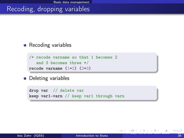 Introduction to Stata