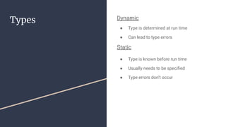 An Intro to Static/Compiled Languages | PDF