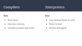 An Intro to Static/Compiled Languages | PDF
