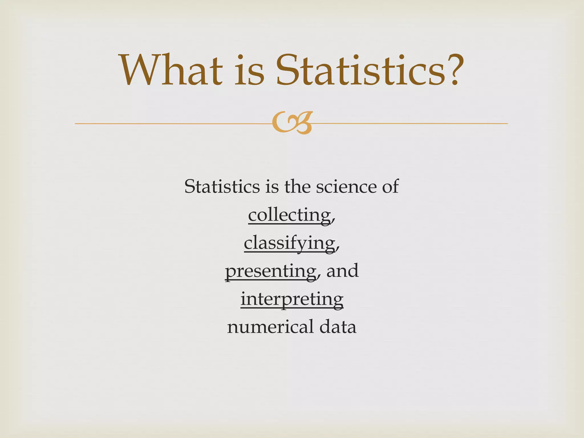 Introduction to statistics | PPT