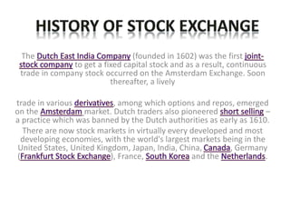 Intro to stock exchange | PPTX