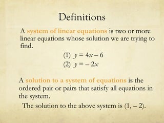 Intro to systems_of_linear_equations | PPT
